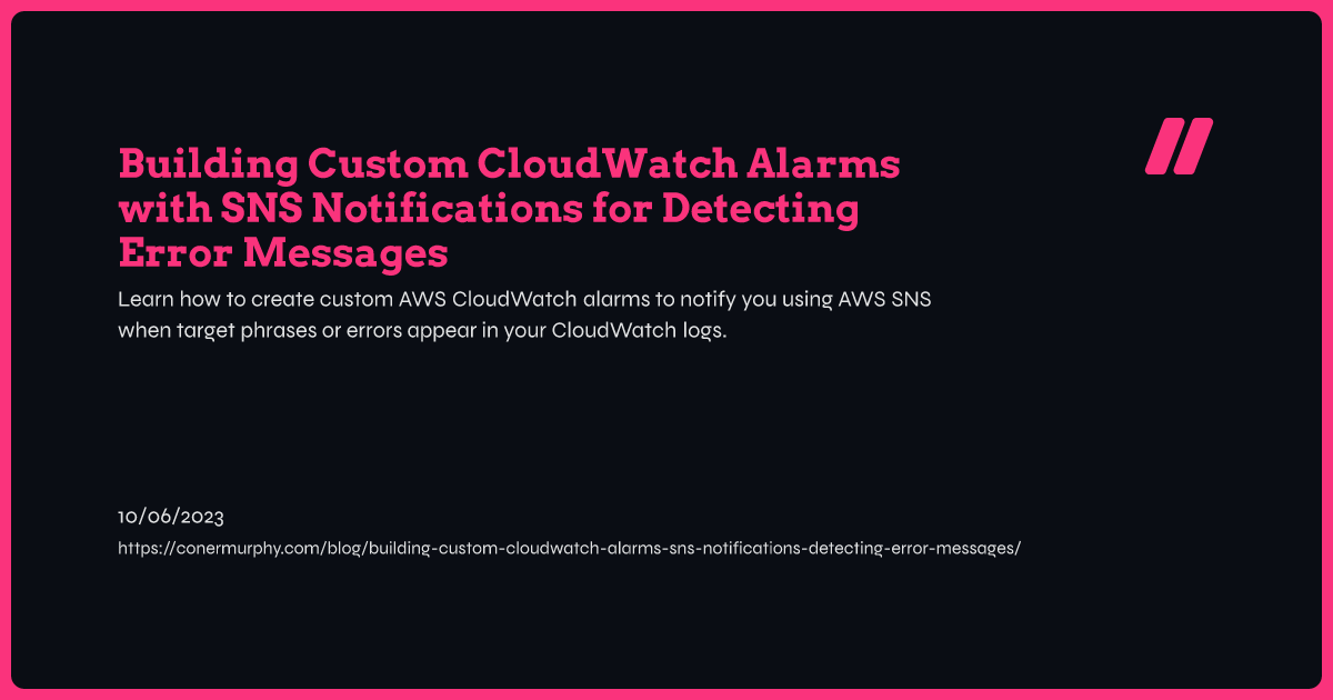 Building Custom Cloudwatch Alarms With Sns Notifications For Detecting