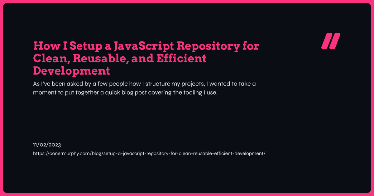 How I Setup a JavaScript Repository for Clean, Reusable, and Efficient ... How I Setup a JavaScript Repository for Clean, Reusable, and Efficient ...